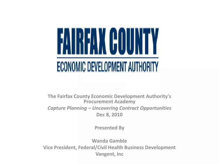 PPT - The Fairfax County Economic Development Authority's Procurement ...