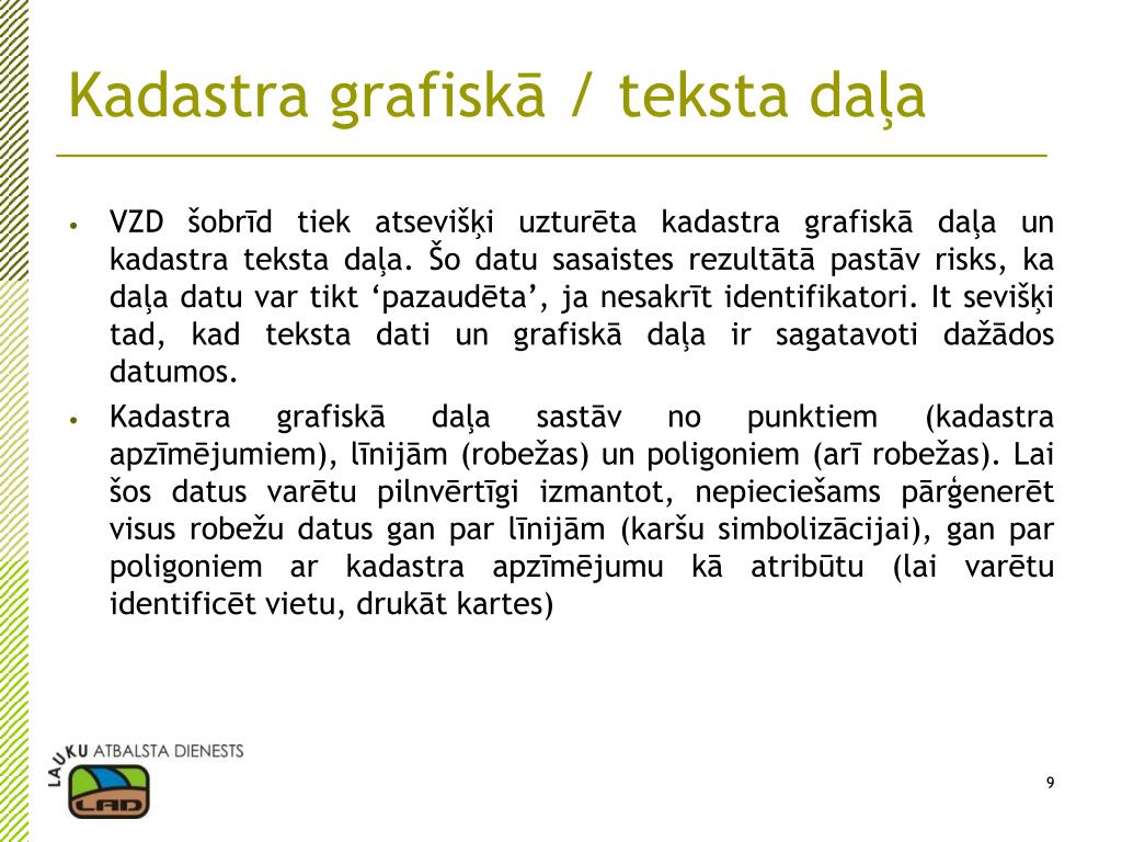 PPT - Kadastra datu izmantošana Lauku atbalsta dienestā PowerPoint ...