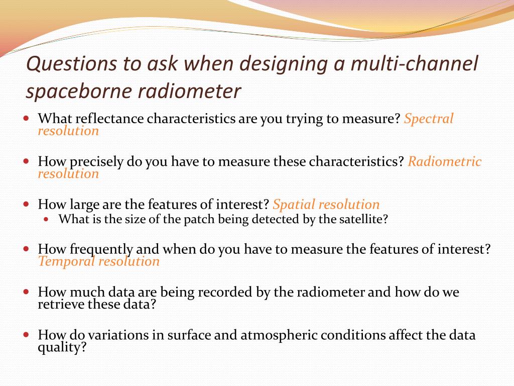 PPT - Multi-Spectral Remote Sensing Systems and Design Lecture 4 ...