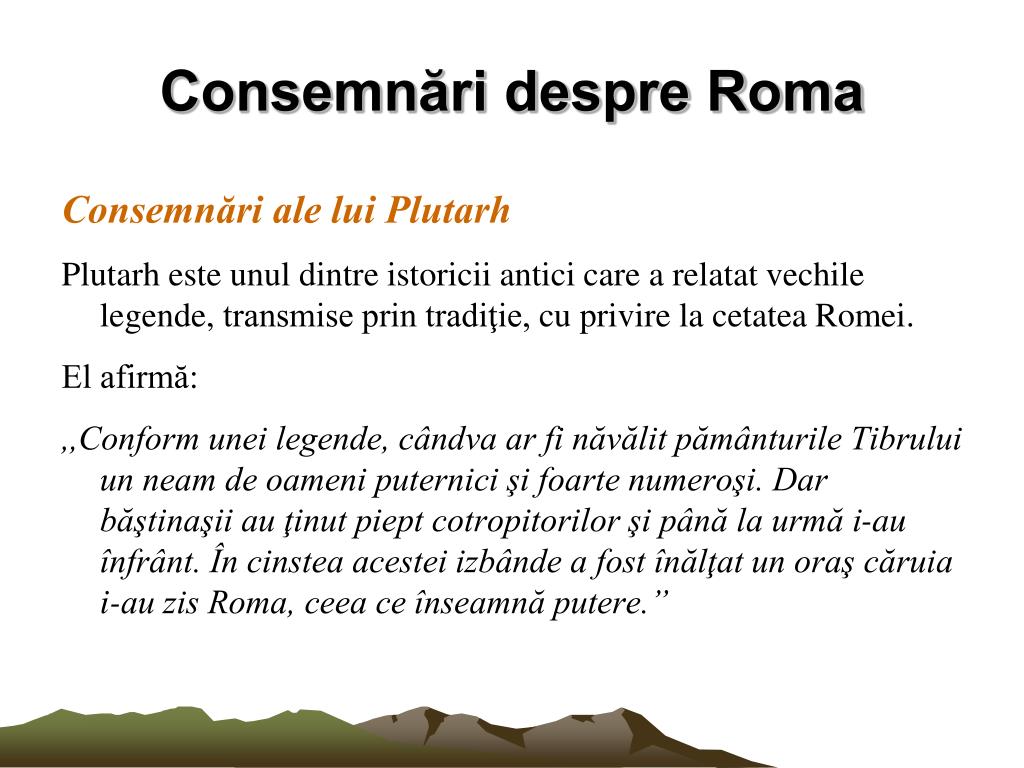 PPT - Roma intre legenda si realitatea istorica PowerPoint Presentation ...