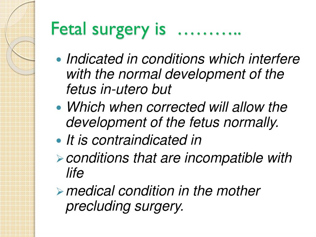 PPT - ANAESTHESIA FOR INTRAUTERINE FETAL SURGERY PowerPoint ...