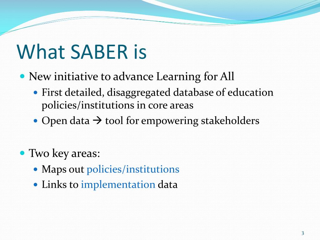 PPT - SABER – Systems Approach for Better Education Results Tertiary ...