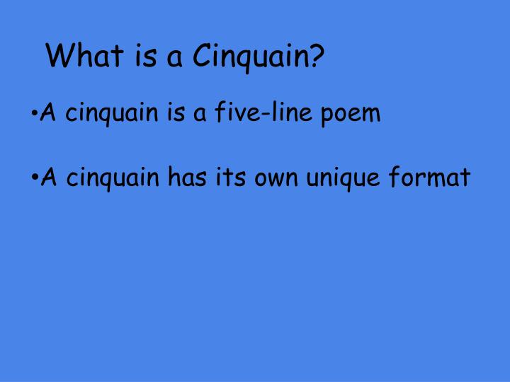 PPT - Cinquain PowerPoint Presentation - ID:2273126