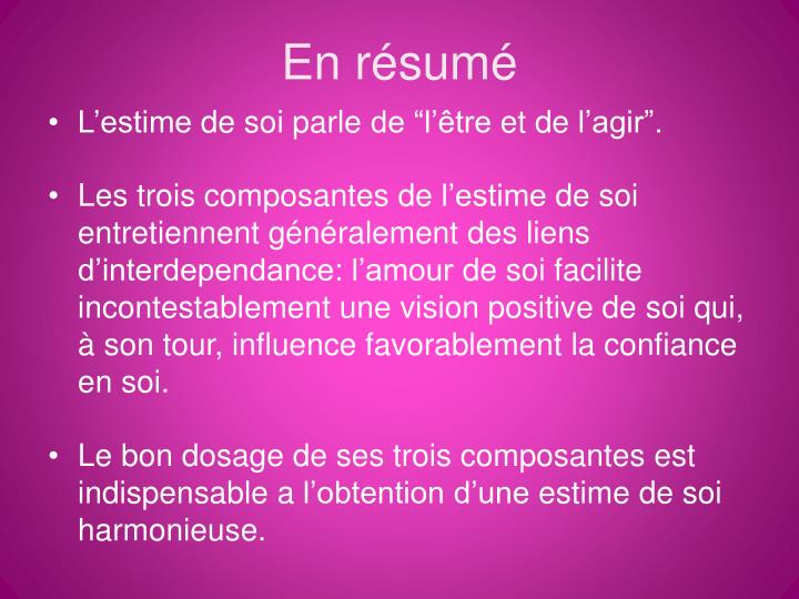 PPT - L’ESTIME DE SOI PowerPoint Presentation - ID:2274022