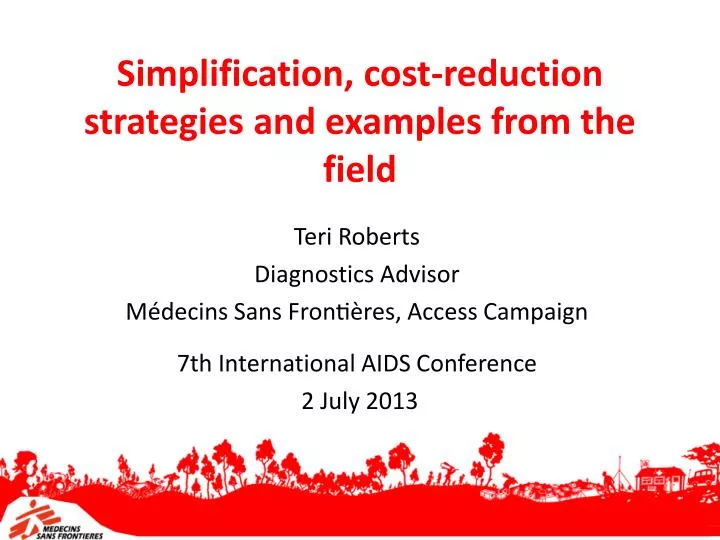 PPT - Simplification, cost-reduction strategies and examples from the ...