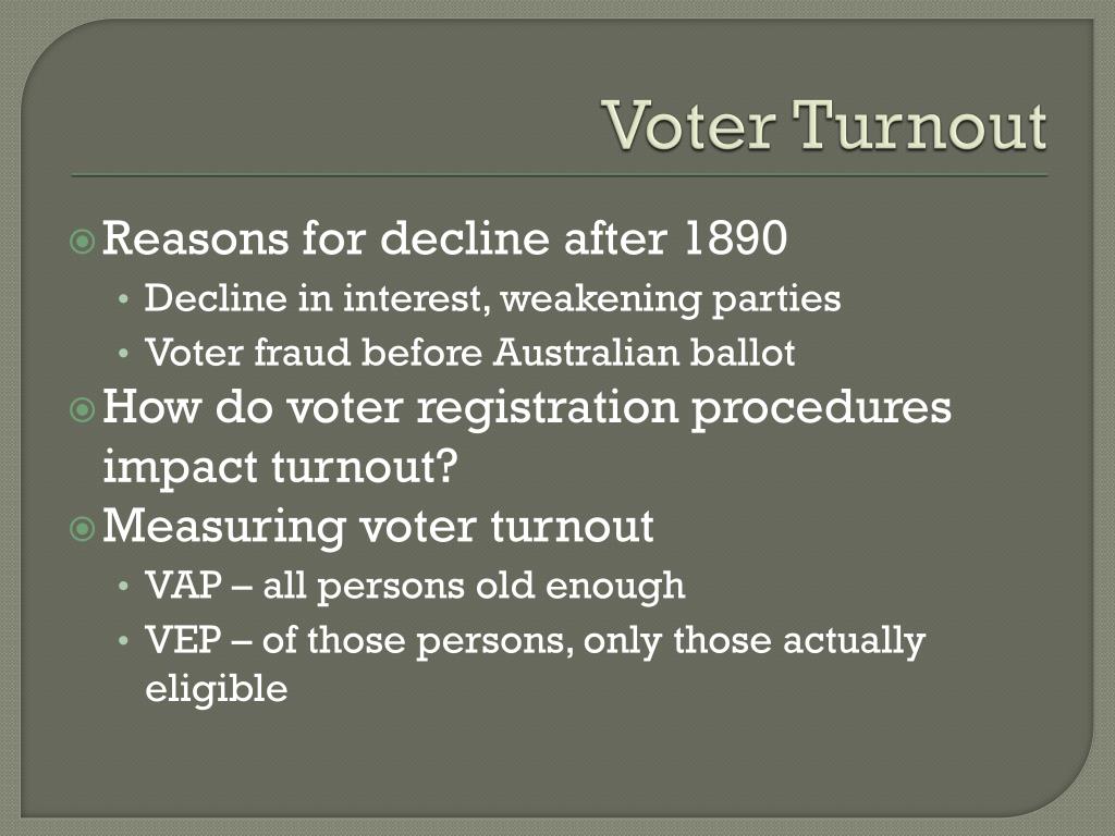 PPT - Political Participation in the United States: Voter Turnout ...