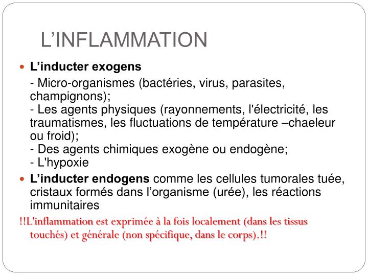 PPT - L’INFLAMMATION PowerPoint Presentation - ID:2274853