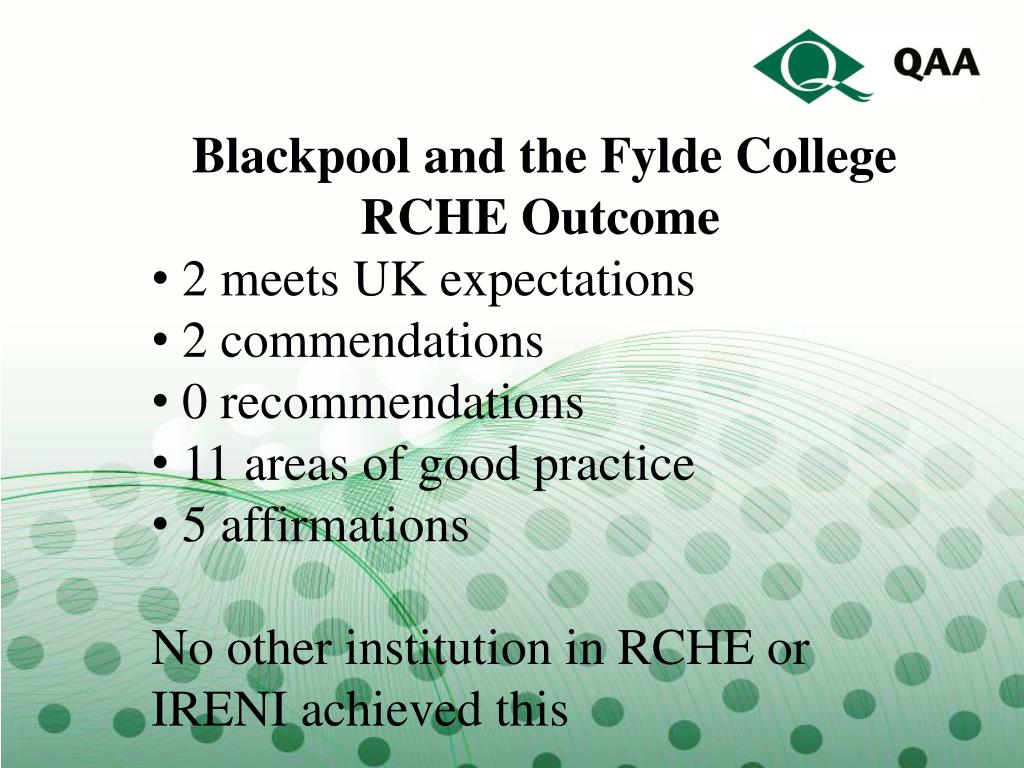 PPT - Blackpool & the Fylde College “Preparing for QAA Review” 27 th ...