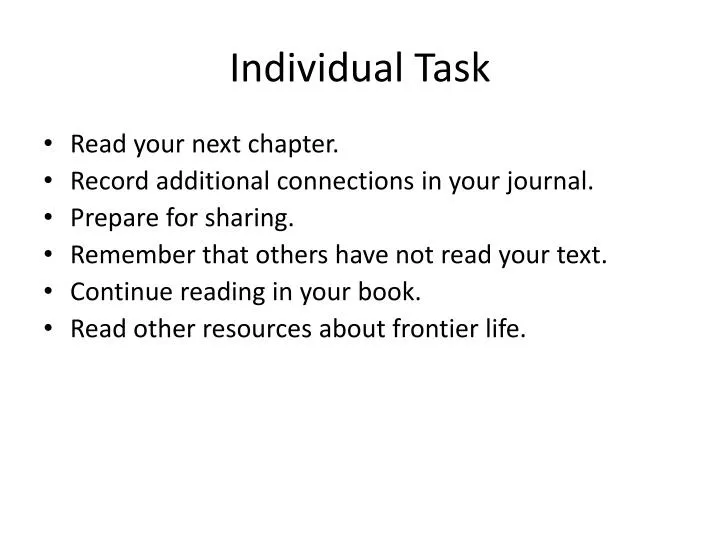 PPT - Individual Task PowerPoint Presentation, free download - ID:2276307