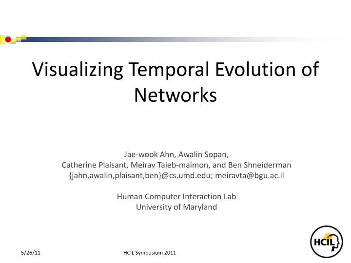 PPT - Visualizing Temporal Evolution of Networks PowerPoint ...