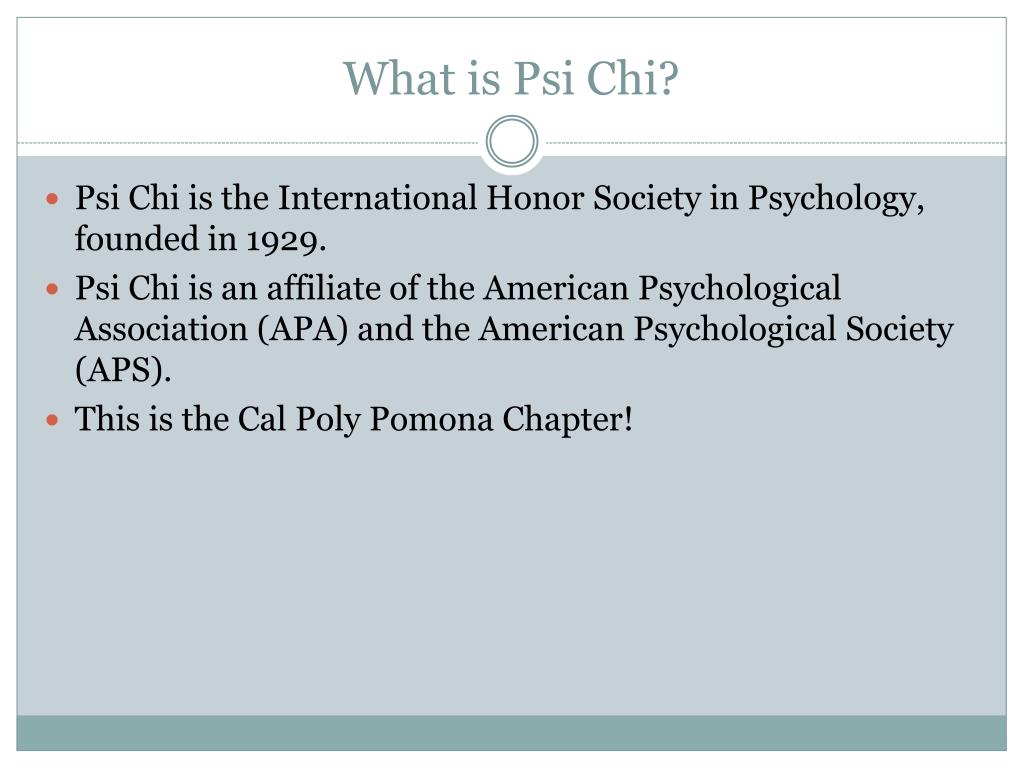 PPT - Psi Chi International Honor Society PowerPoint Presentation, free ...
