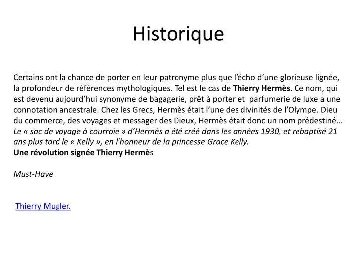 PPT - Historique PowerPoint Presentation, free download - ID:2278162
