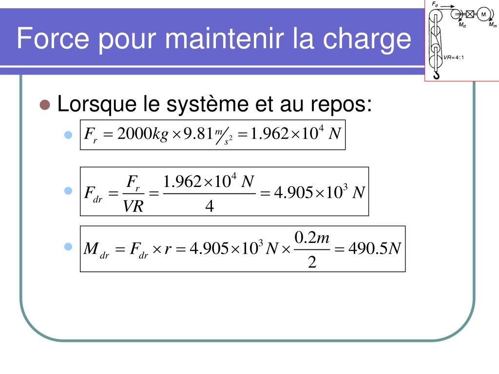 PPT - Calculs autour des moteurs et de leurs charges… PowerPoint ...