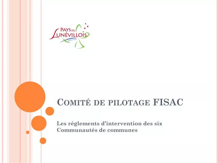 PPT - Comité de pilotage FISAC PowerPoint Presentation, free download - ID:2278499