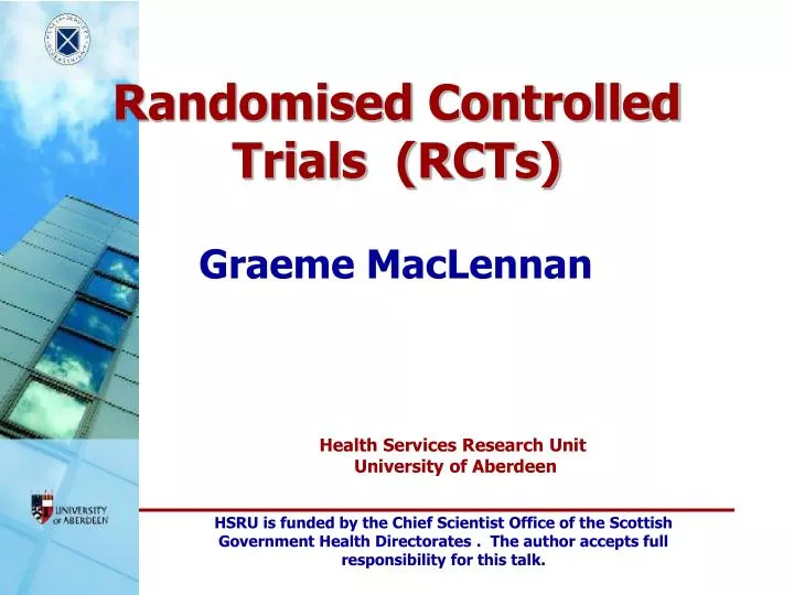 PPT - Randomised Controlled Trials (RCTs) PowerPoint Presentation, free ...