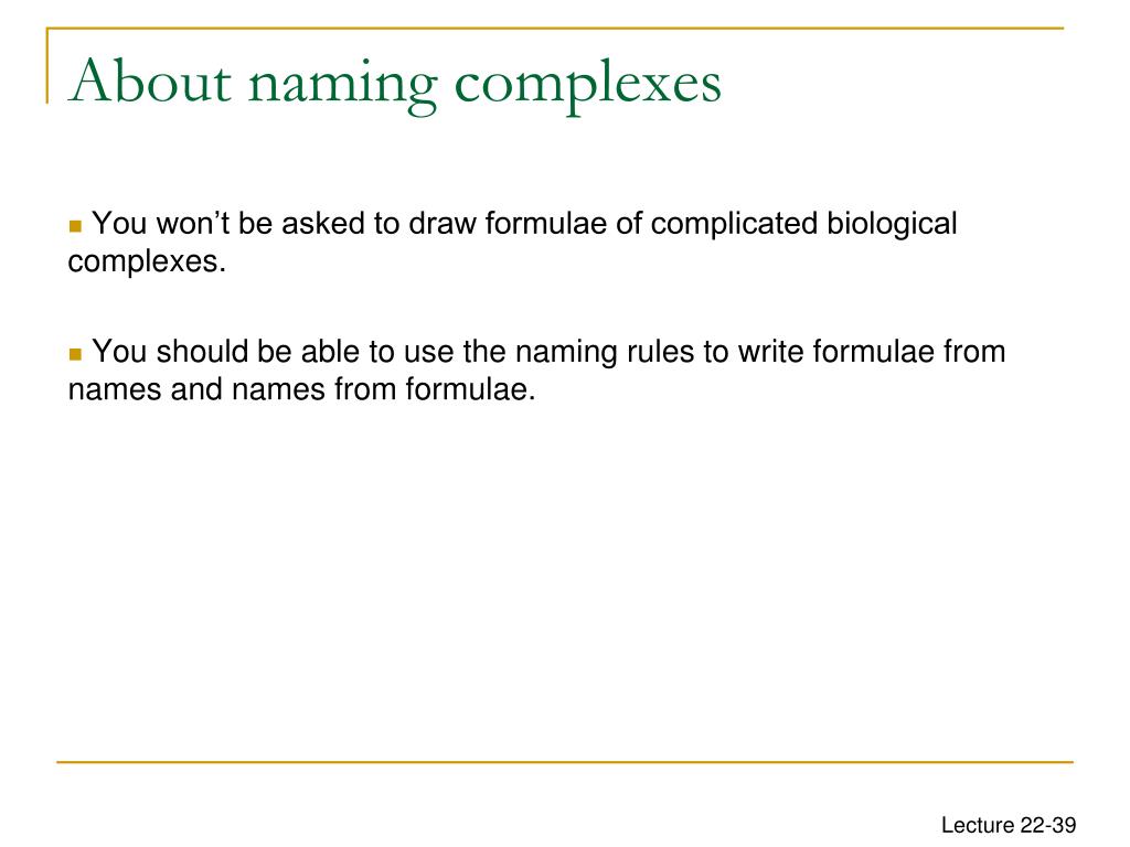 PPT - CHEM1612 - Pharmacy Week 8 : Complexes I PowerPoint Presentation ...