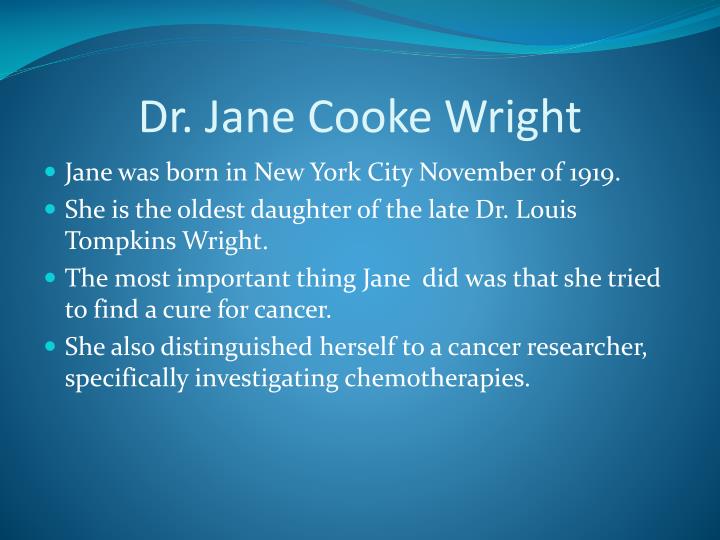 PPT - Jane Cooke Wright PowerPoint Presentation - ID:2279638