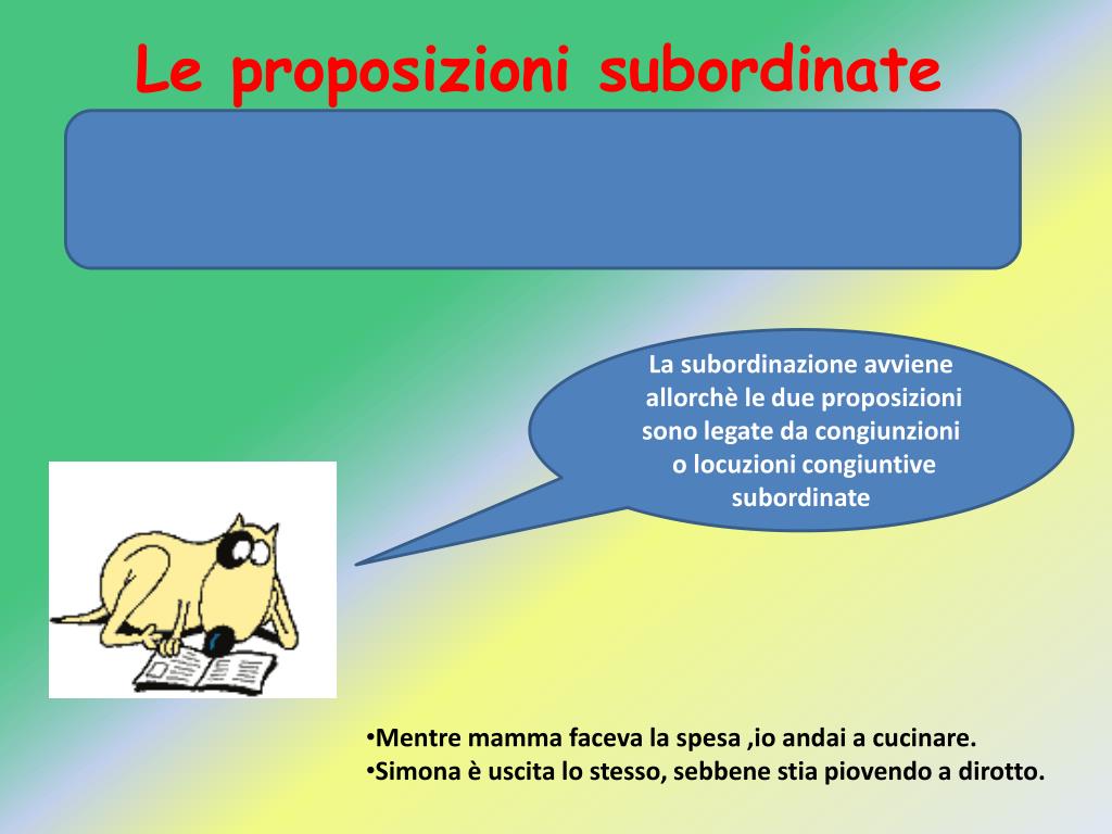 PPT - Preposizioni principali E Preposizioni Subordinate PowerPoint Presentation - ID:2281136