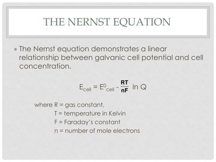 PPT - Dependence of cell potential on concentrations PowerPoint ...