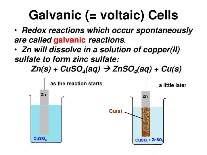 PPT - Galvanic (= voltaic) Cells PowerPoint Presentation, free download ...