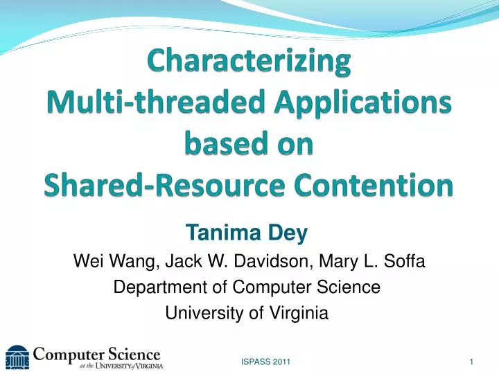 PPT - Characterizing Multi-threaded Applications based on Shared ...