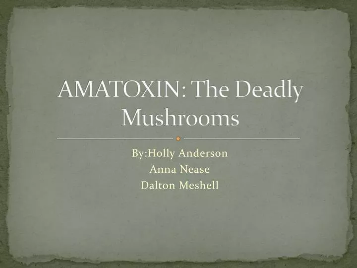 PPT - AMATOXIN: The Deadly Mushrooms PowerPoint Presentation, free ...
