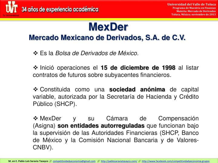 PPT - Mercado de Derivados - Sistema Financiero Mexicano y el MexDer ...