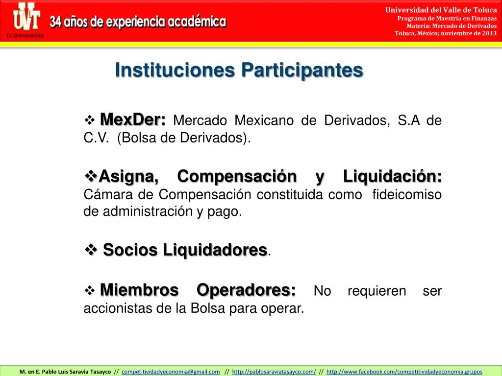 PPT - Mercado de Derivados - Sistema Financiero Mexicano y el MexDer ...