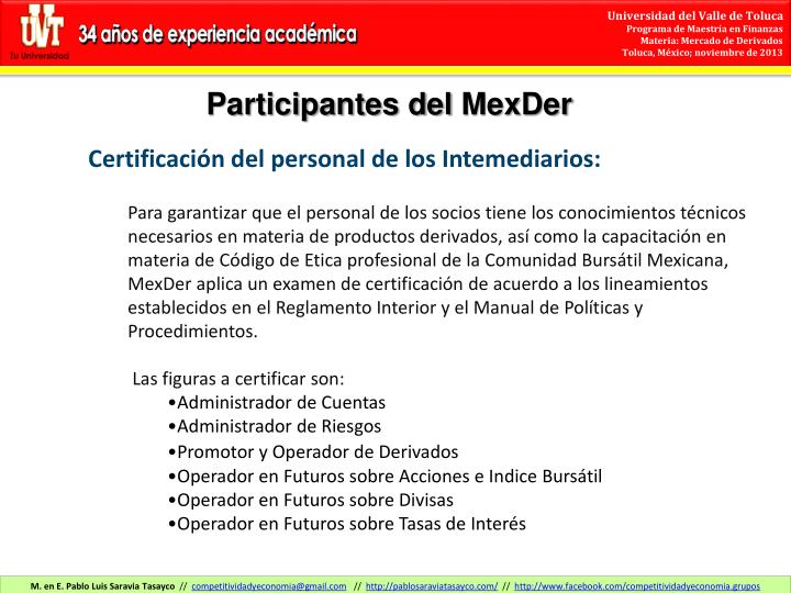 PPT - Mercado de Derivados - Sistema Financiero Mexicano y el MexDer ...