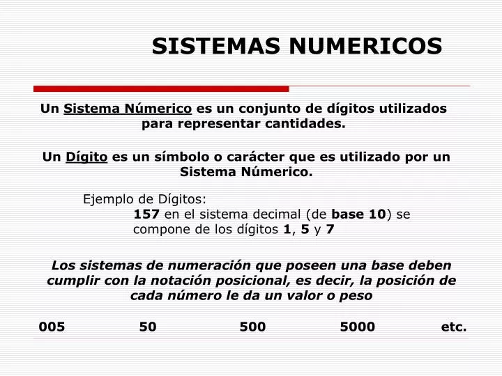 PPT - SISTEMAS NUMERICOS PowerPoint Presentation, free download - ID:2284255