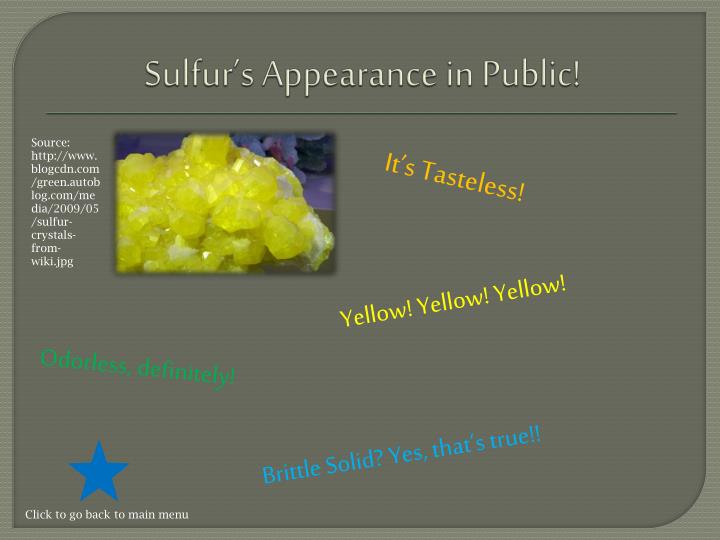 PPT - The Element Sulfur PowerPoint Presentation - ID:2284269