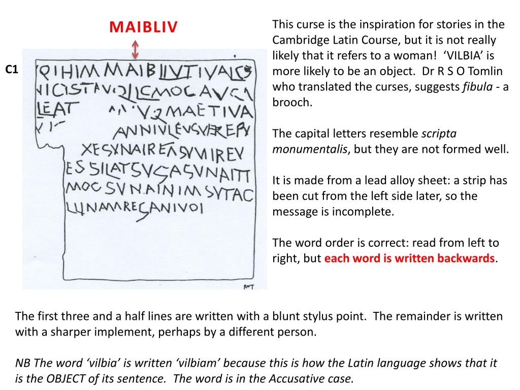 PPT - Curse Tablets in the Roman Baths Museum, Bath. PowerPoint ...