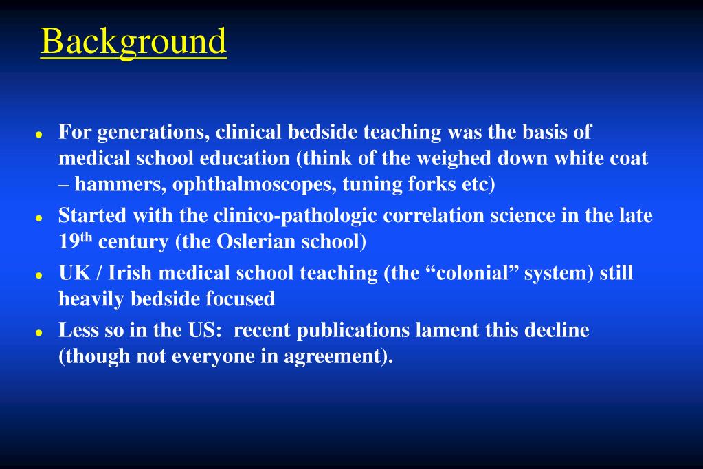 PPT - Bedside clinical teaching for medical students at UNC PowerPoint ...