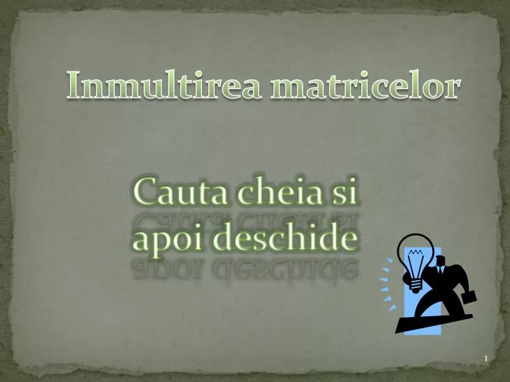 PPT - Inmultirea matricelor PowerPoint Presentation, free download - ID ...