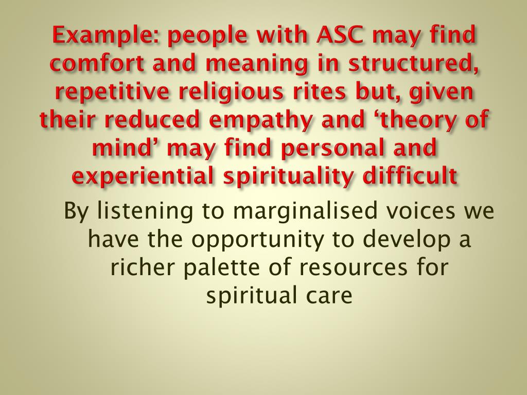 PPT - SPIRITUALITY , SPIRITUAL CARE AND THE NEEDS OF THOSE WITH ...