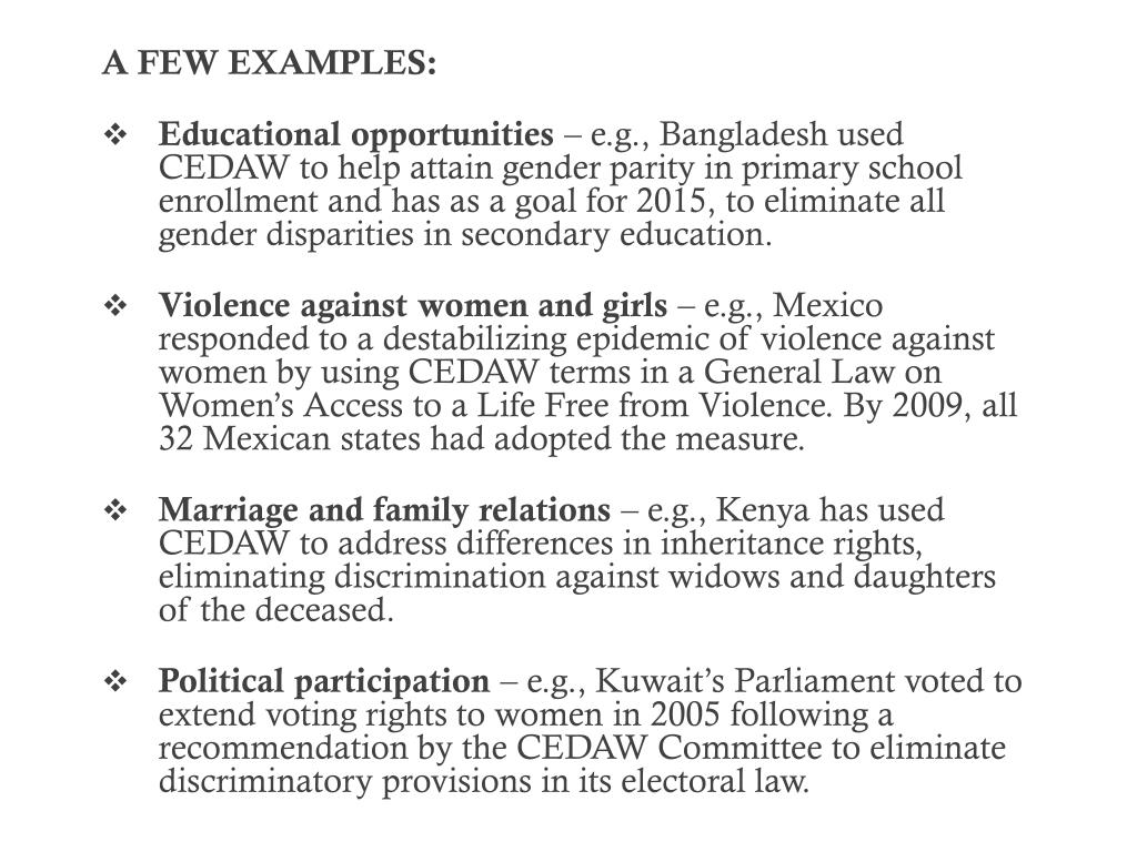 PPT - CEDAW Convention and Women’s Human Rights PowerPoint Presentation ...