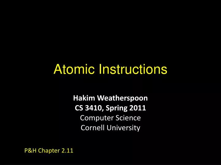 PPT - Atomic Instructions PowerPoint Presentation, free download - ID ...