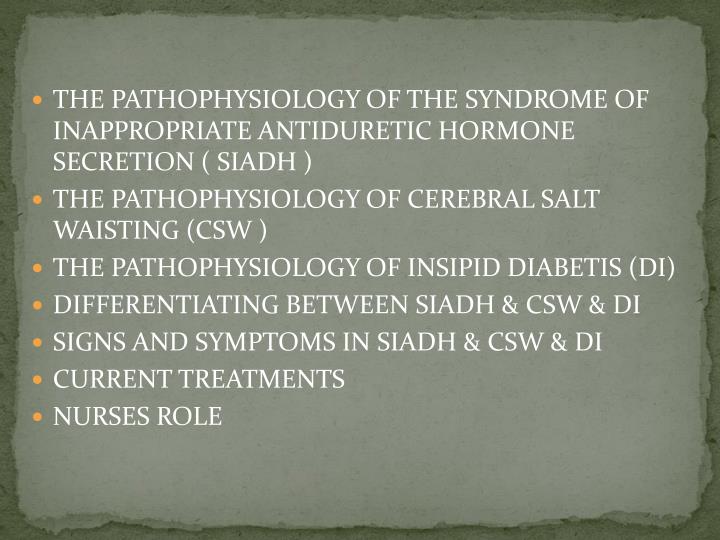 PPT - SIADH VS CSW VS DI PowerPoint Presentation - ID:2287797