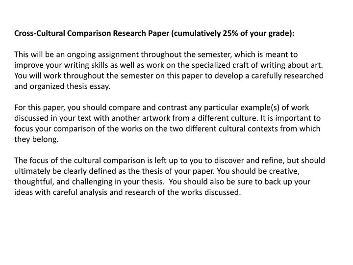 PPT - Cross-Cultural Comparison Research Paper (cumulatively 25% of ...