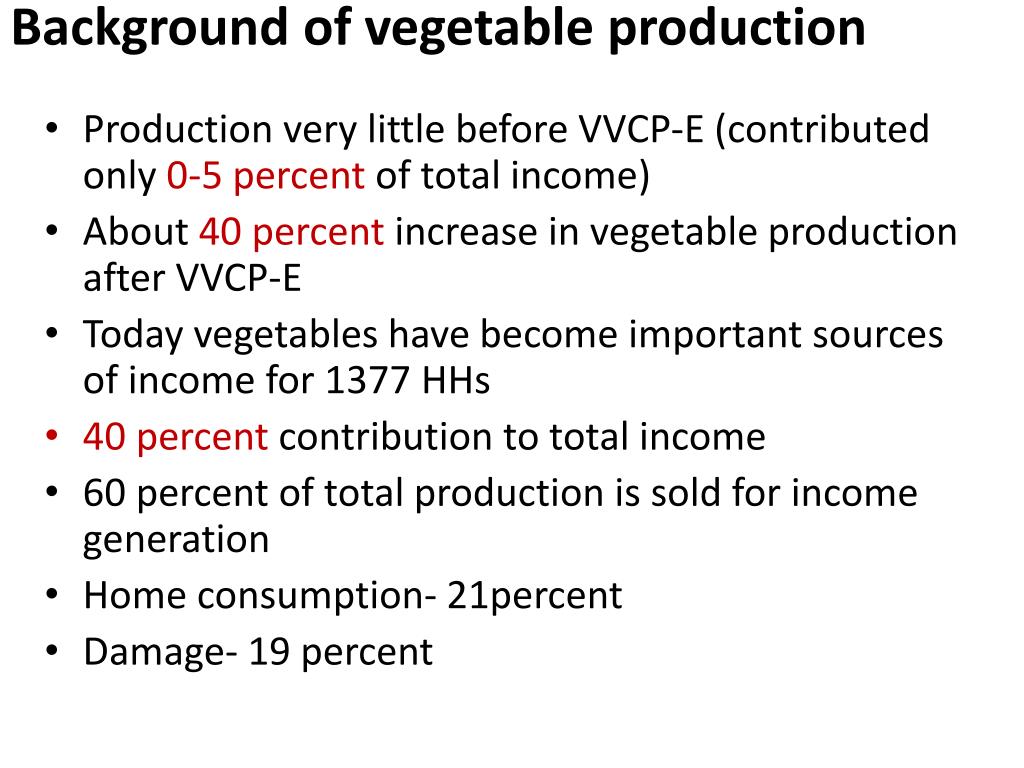 PPT - Highlights on vegetable production and marketing PowerPoint ...