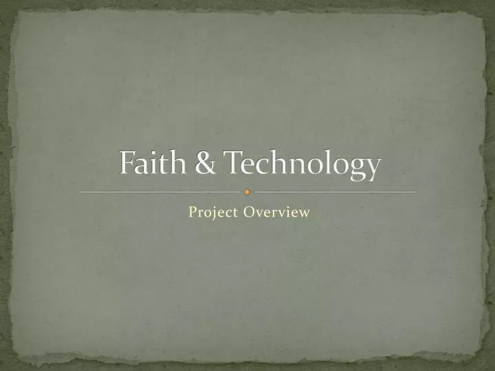 PPT - Faith & Technology PowerPoint Presentation, free download - ID ...