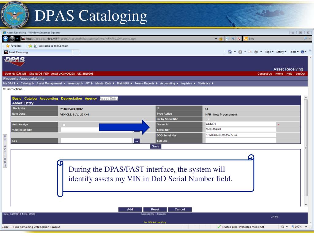 PPT - Defense Property Accountability System ( DPAS) Update PowerPoint ...