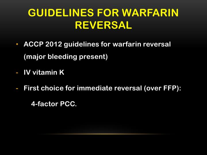 PPT - Rapid Reversal of Anticoagulation in Trauma Patients PowerPoint ...