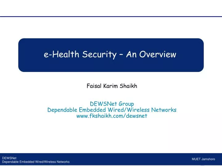 PPT - e-Health Security – An Overview PowerPoint Presentation, free ...