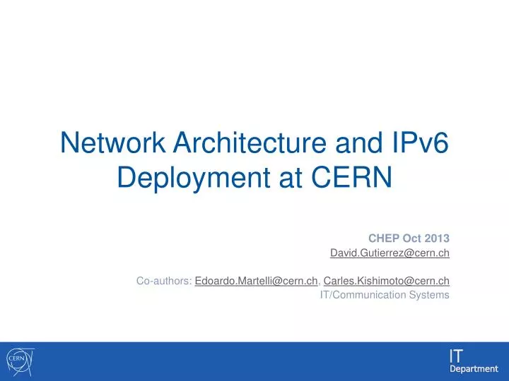 PPT - Network Architecture and IPv6 Deployment at CERN PowerPoint ...