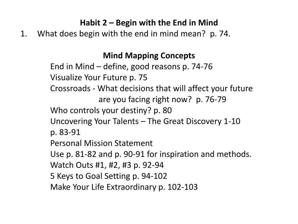PPT - The 7 Habits of Highly Effective Teens Habits 1-7 Mind Mapping ...