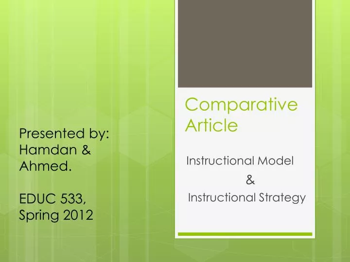 PPT - Comparative Article PowerPoint Presentation, free download - ID ...