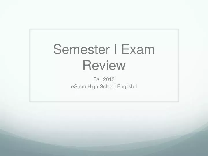 PPT - Semester I Exam Review PowerPoint Presentation, free download ...