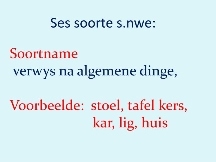 PPT - Woordsoorte In afrikaans PowerPoint Presentation - ID:2292274