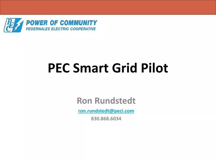 PPT - PEC Smart Grid Pilot PowerPoint Presentation, free download - ID ...
